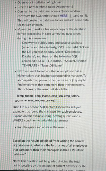 Open your installation of PgAdmin. Create a new | Chegg.com