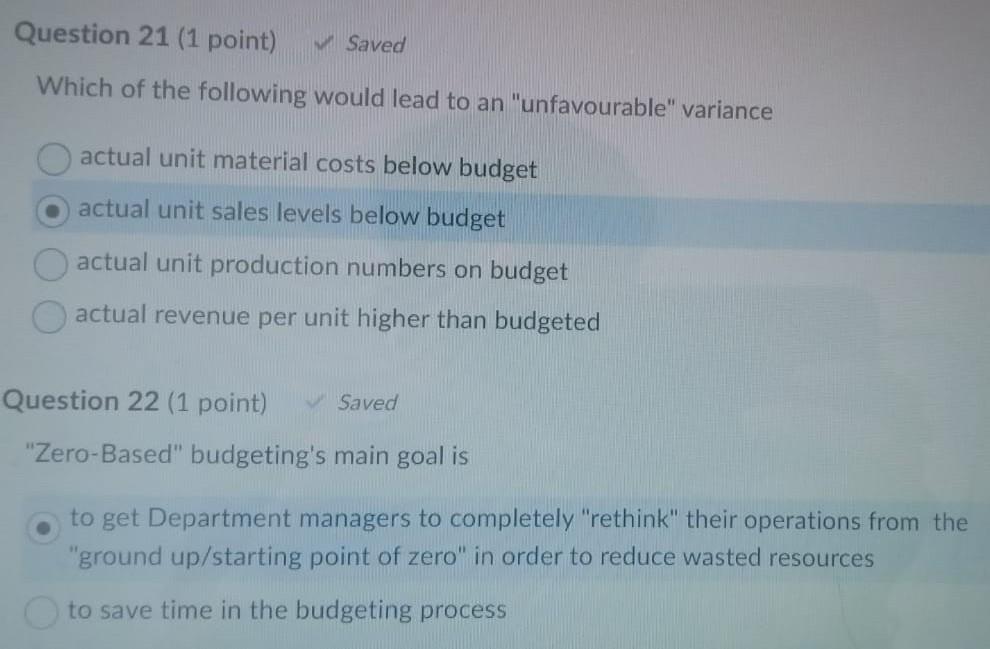 Solved As compared to "Participative Budgets" , "Imposed | Chegg.com