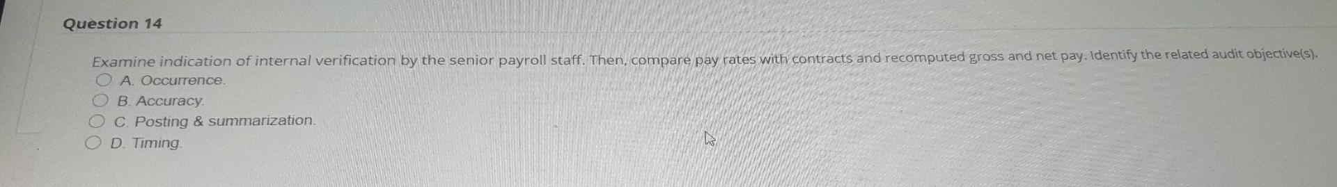 Solved Question 14 Examine indication of internal | Chegg.com