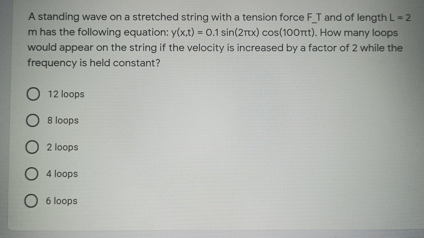 Solved A standing wave on a stretched string with a tension | Chegg.com