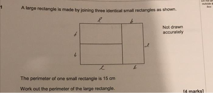 Solved Do not w outside 1 box A large rectangle is made by | Chegg.com