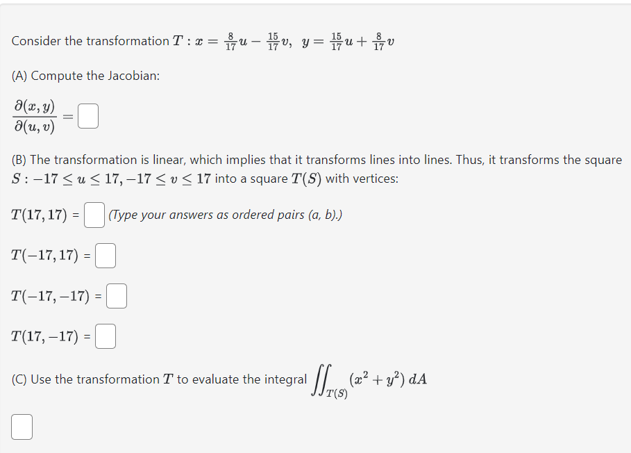 Solved Consider the transformation | Chegg.com
