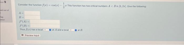 Solved Consider the function f(x)=cos(x)−21x This function | Chegg.com
