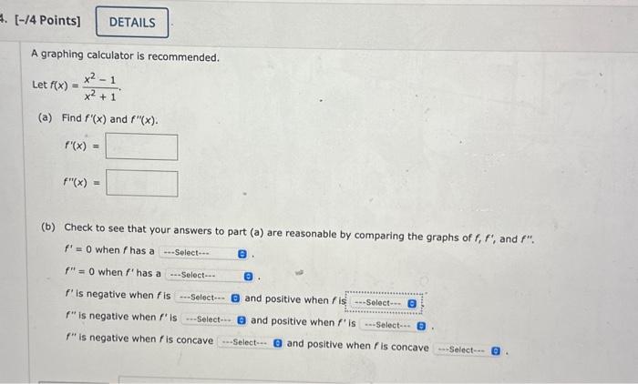 Solved dropdown options include: vertical tangent, | Chegg.com