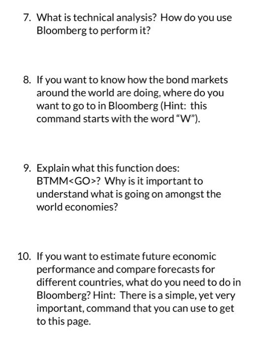 Solved 7. What is technical analysis? How do you use | Chegg.com