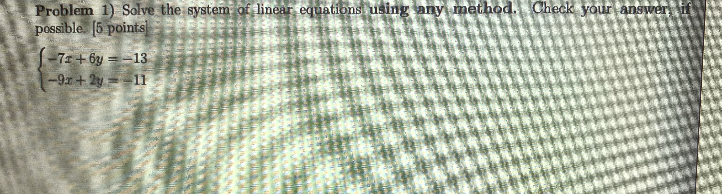 Solved Problem 1) ﻿Solve the system of linear equations | Chegg.com