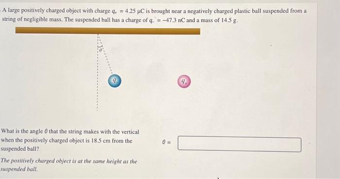Solved A large positively charged object with charge | Chegg.com