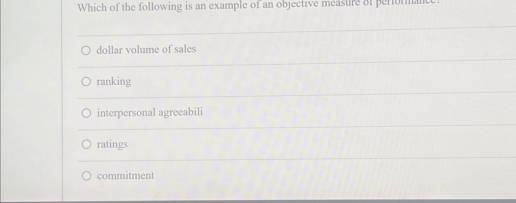 Solved Which of the following is an example of an objective | Chegg.com