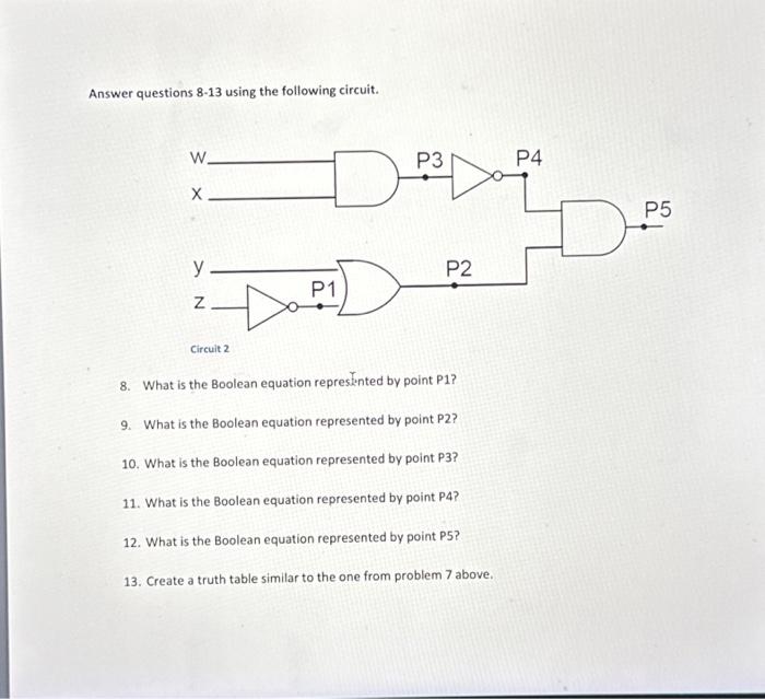 Solved Answer questions 8-13 using the following circuit. W_ | Chegg.com