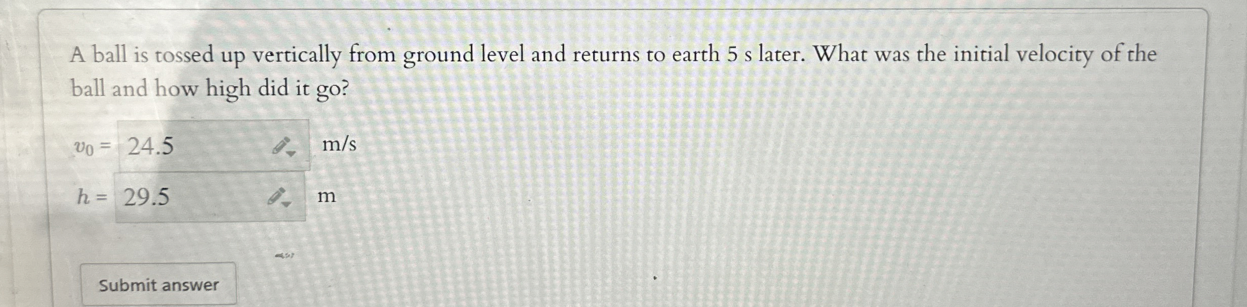 Solved A ball is tossed up vertically from ground level and | Chegg.com