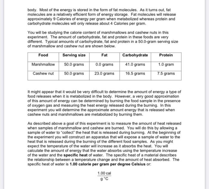 Solved CALORIE CONTENT OF FOODS ALL THE DATA YOU WOULD | Chegg.com