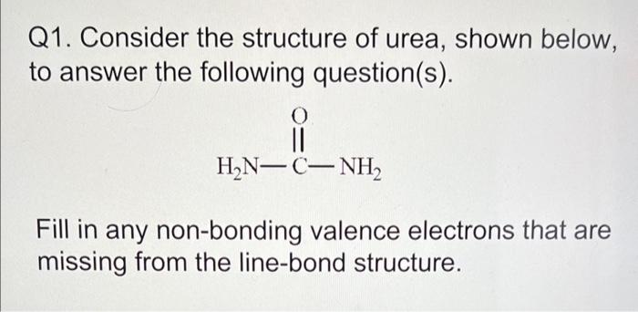 Solved Q1. Consider the structure of urea, shown below, to | Chegg.com