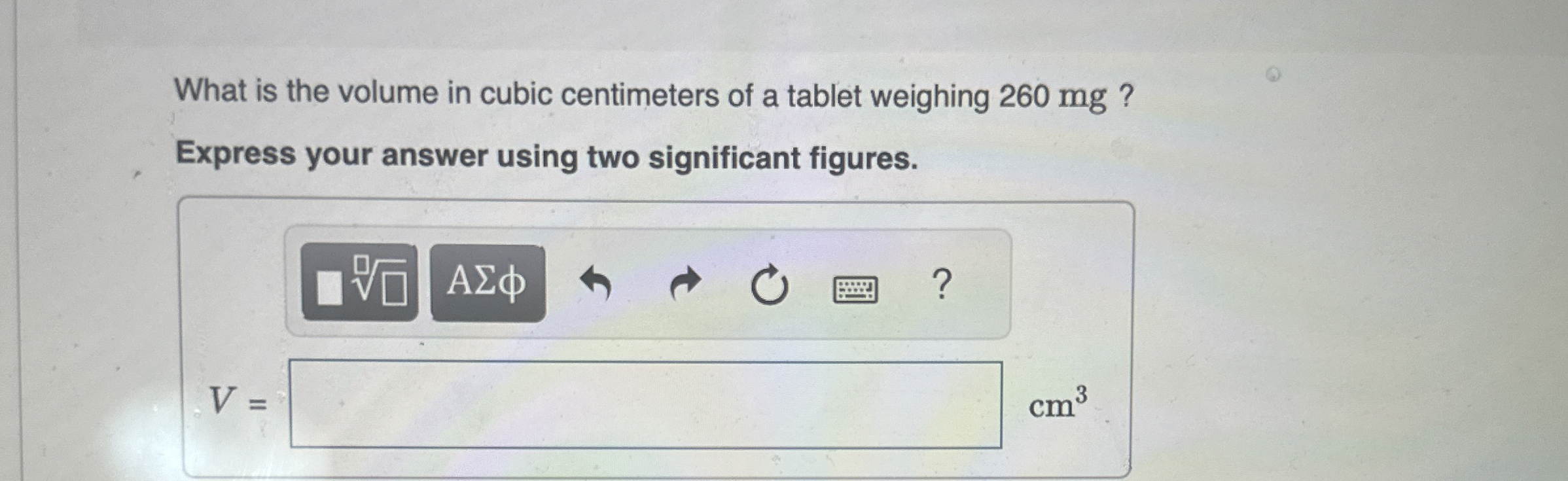Solved What is the volume in cubic centimeters of a tablet | Chegg.com