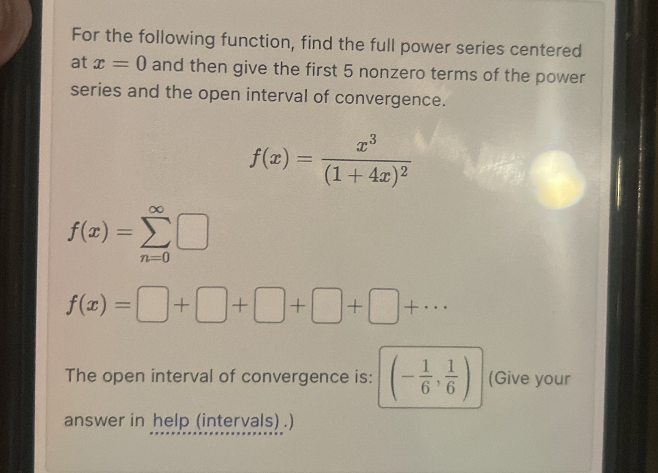 Solved For the following function, find the full power | Chegg.com