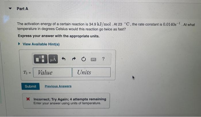 Solved The Arrhenius equation shows the relationship between | Chegg.com