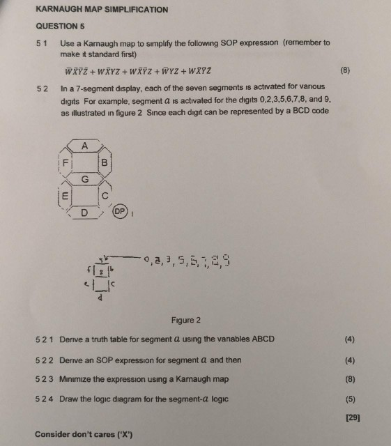 Solved KARNAUGH MAP SIMPLIFICATION QUESTION 5 51 (8) Use a | Chegg.com