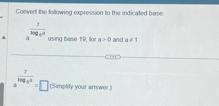 Solved Convert the following expression to the indicated | Chegg.com