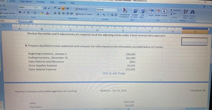 Solved 5 Prepare classified income statement and compute the | Chegg.com