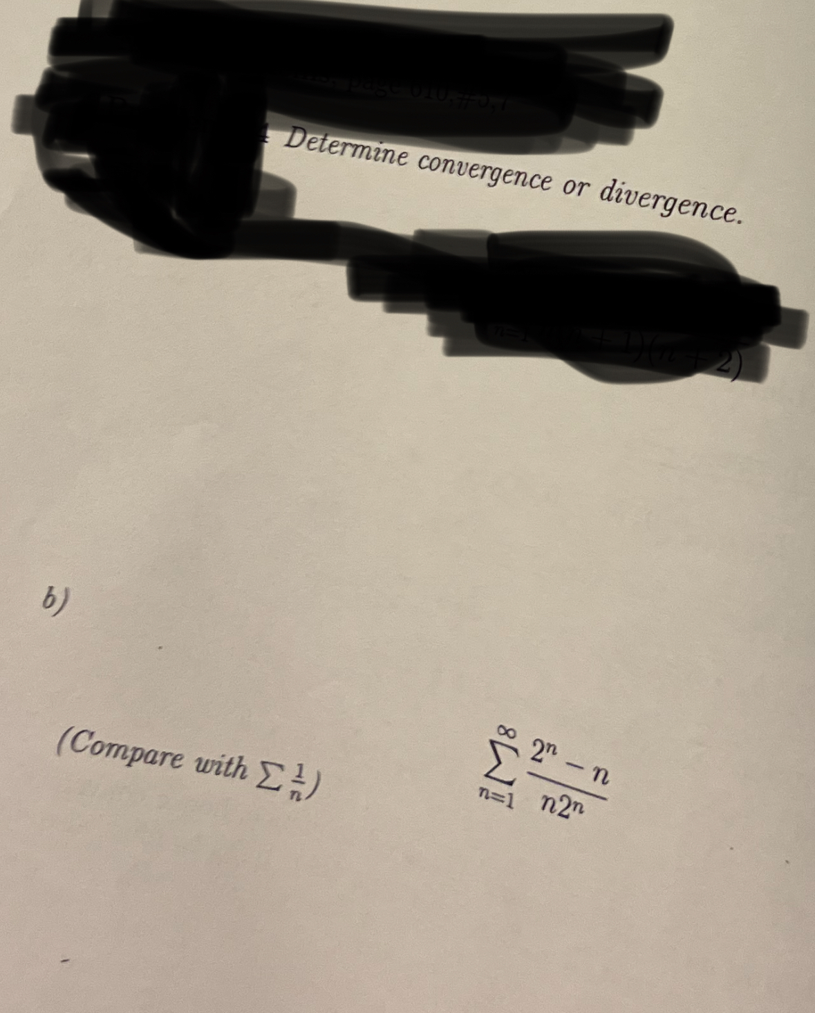 Solved Determine convergence or divergence.b)(Compare with | Chegg.com