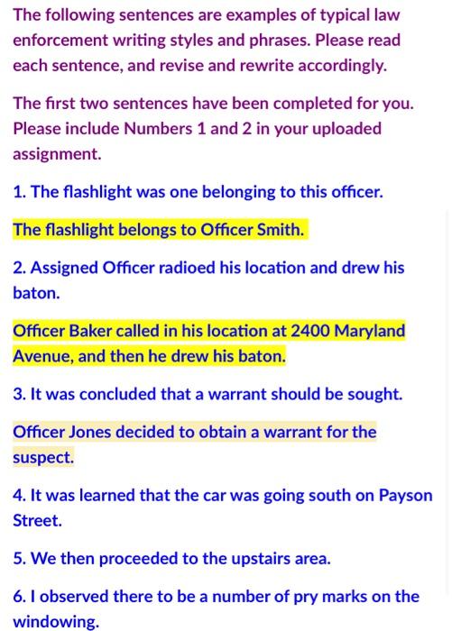 The following sentences are examples of typical law | Chegg.com