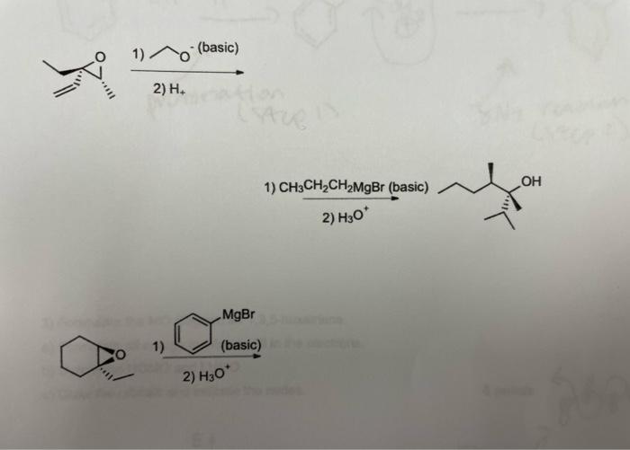 Solved 1) ^ (basic) 2) H. OH 1) CH3CH2CH2MgBr (basic) 2) | Chegg.com