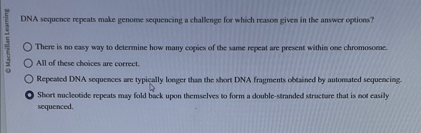 Solved DNA sequence repeats make genome sequencing a | Chegg.com