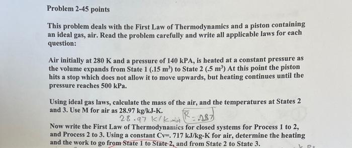 Solved Problem 2-45 points This problem deals with the First | Chegg.com