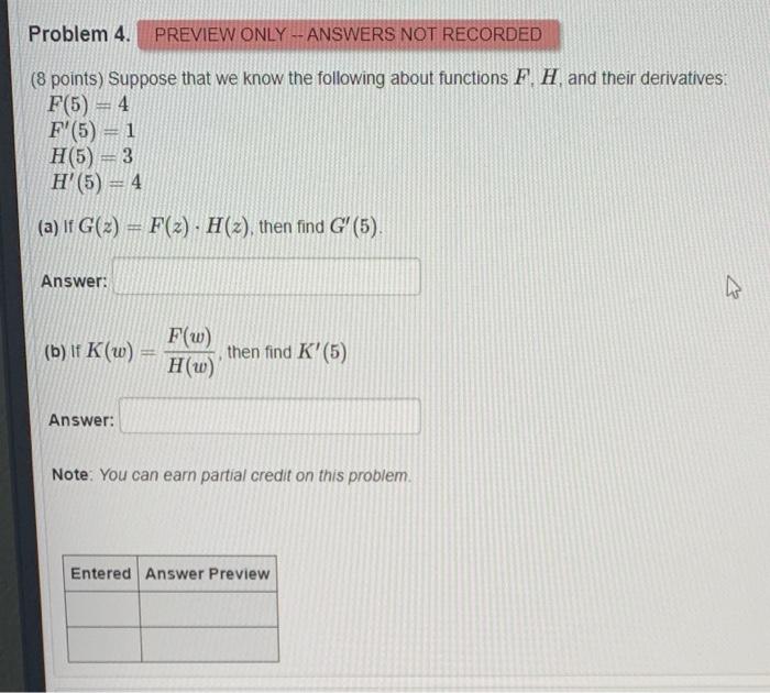 Solved Problem 4. 8 points) Suppose that we know the | Chegg.com
