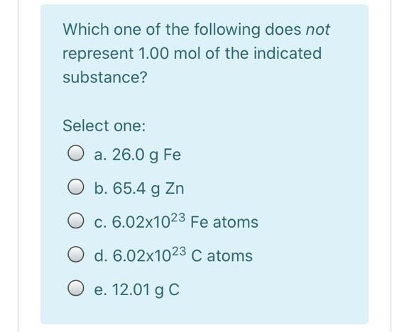 Solved Which one of the following does not represent 1.00 | Chegg.com