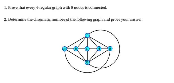 Solved 1. Prove that every 4-regular graph with 9 nodes is | Chegg.com