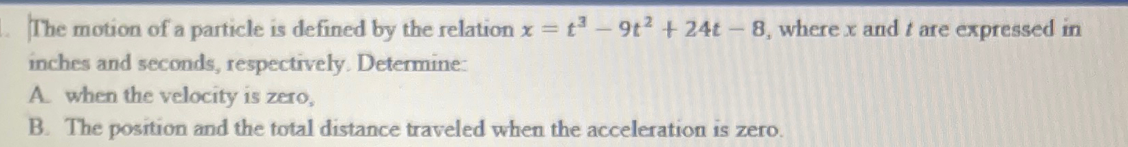 Solved The motion of a particle is defined by the relation | Chegg.com