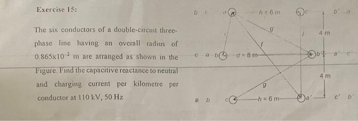 Solved Exercise 15: The six conductors of a double-circuit | Chegg.com
