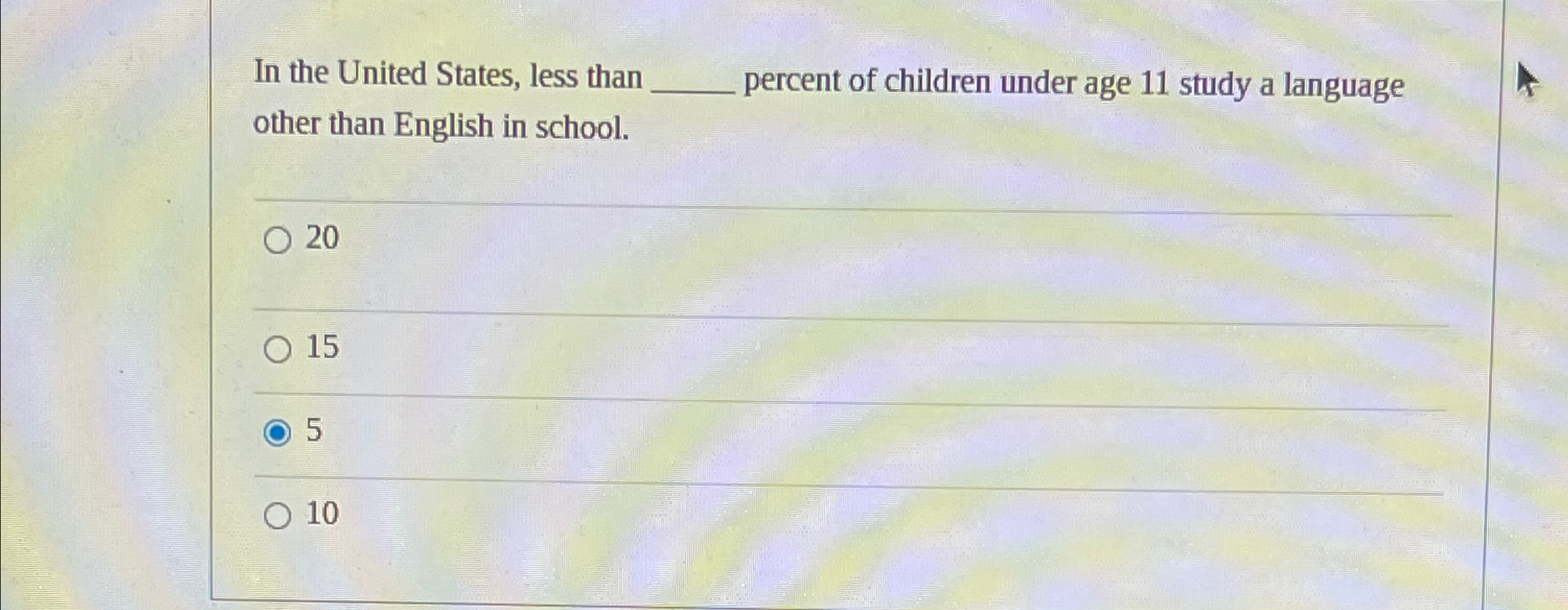 Solved In the United States, less than ﻿percent of | Chegg.com