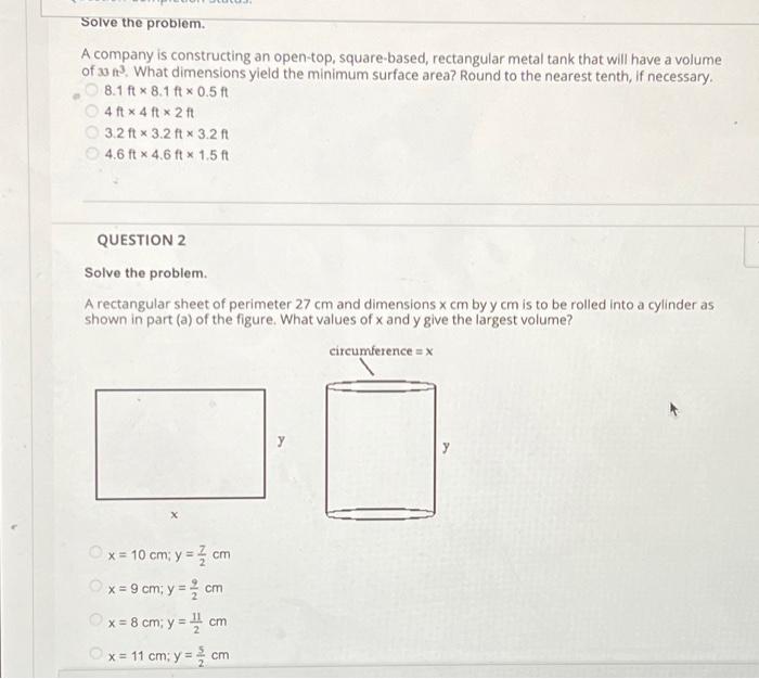 Solved A company is constructing an open-top, square-based, | Chegg.com