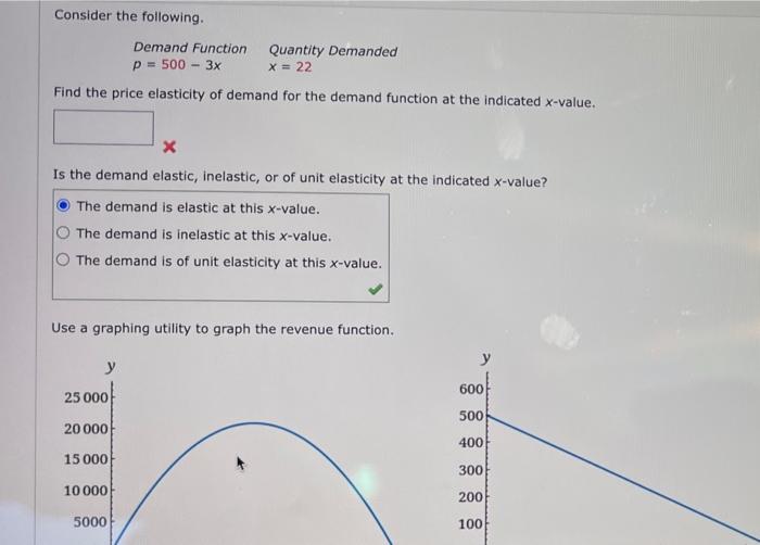 Solved Consider the following. Demand Function Quantity | Chegg.com