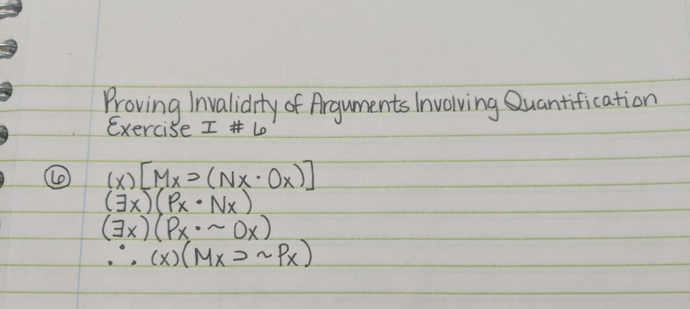 Solved © Proving Invalidity of Arguments involving | Chegg.com