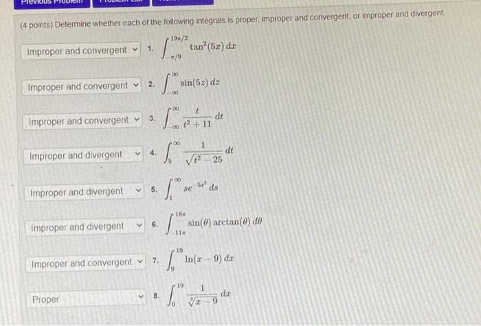 Solved VIOUS (4 points) Determine whether each of the | Chegg.com