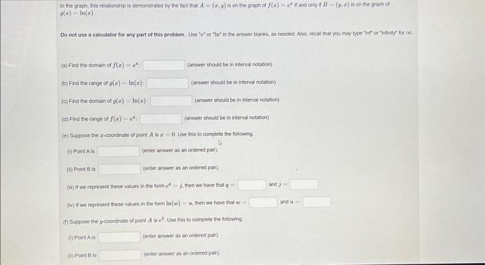 Solved The applet above shows the graph of f(x)=ex in BLUE | Chegg.com