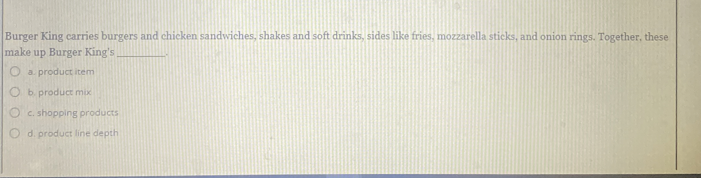 Solved Burger King carries burgers and chicken sandwiches, | Chegg.com