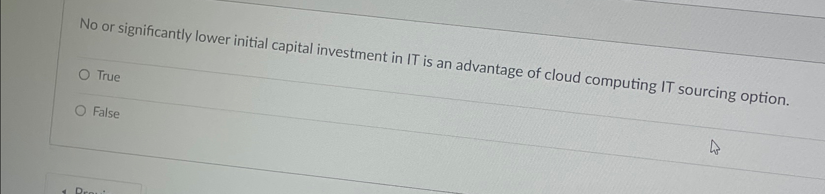 Solved No or significantly lower initial capital investment | Chegg.com