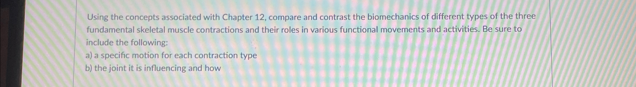 Solved Using the concepts associated with Chapter 12, | Chegg.com