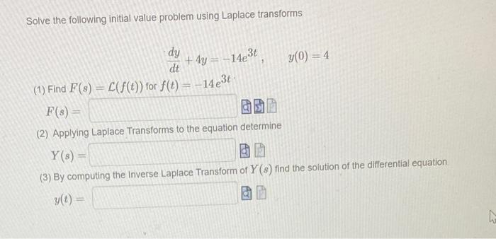 Solved Solve the following initial value problem using | Chegg.com