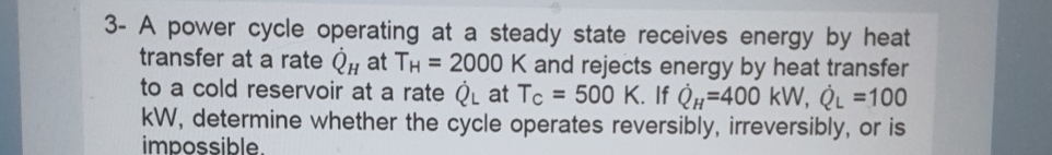 Solved 3- ﻿A power cycle operating at a steady state | Chegg.com
