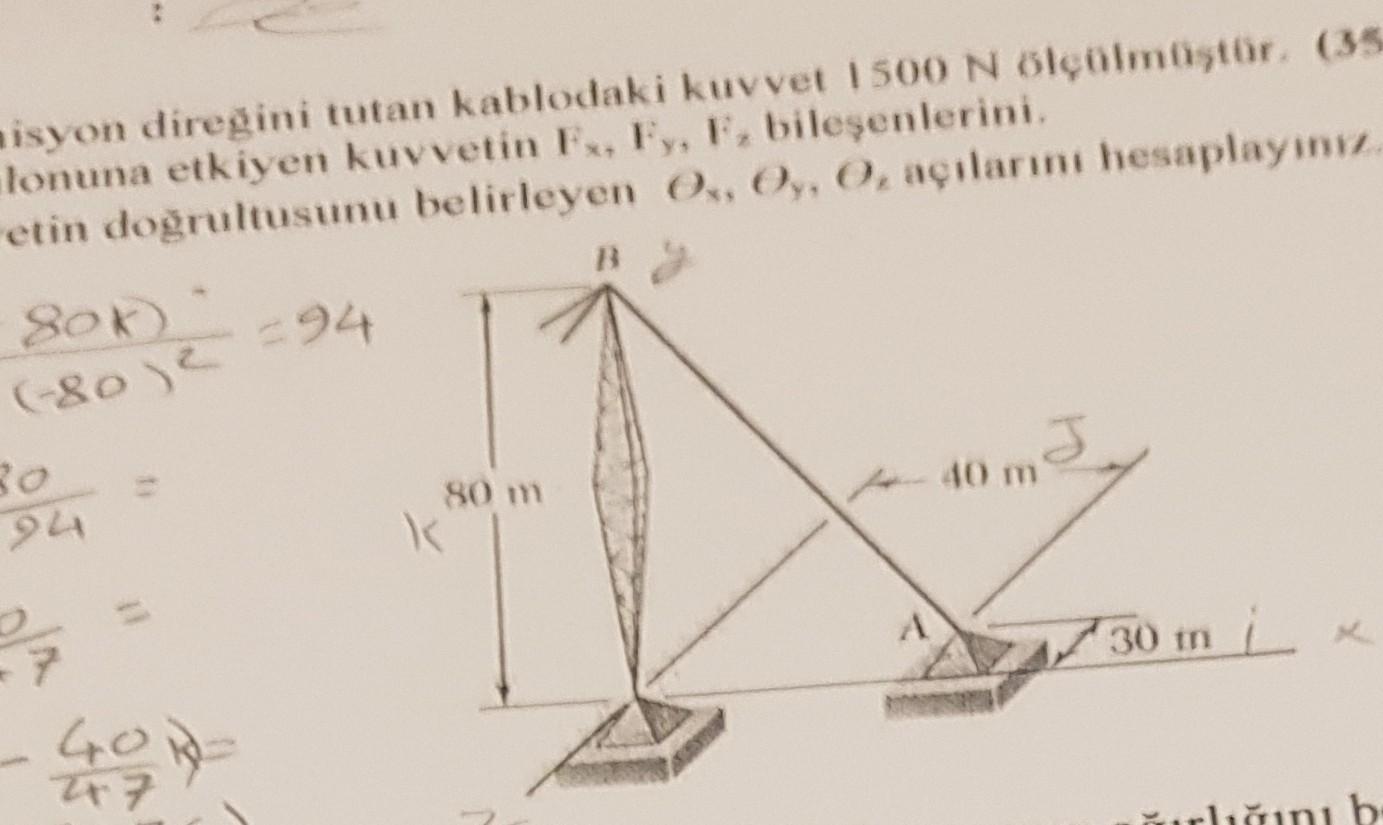 isyon diregini tutan kablodaki kuvvet 1500 N | Chegg.com
