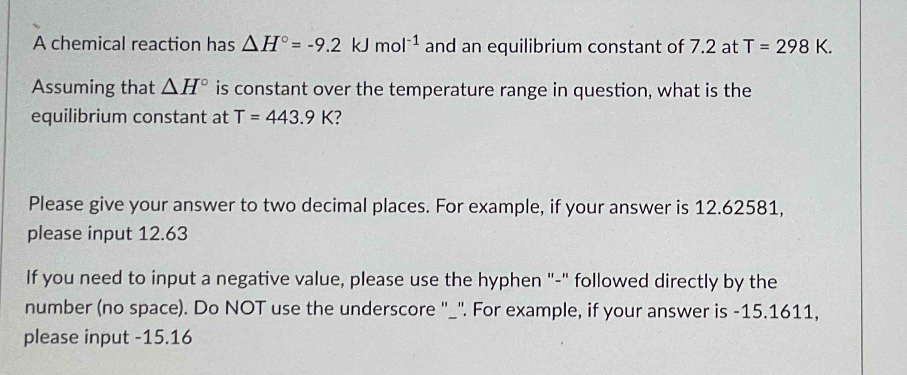 Solved A chemical reaction has \\\\Delta H\\\\deg | Chegg.com