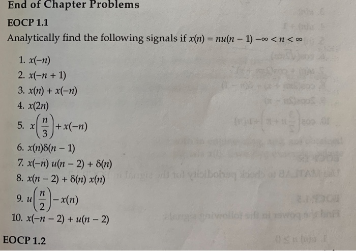 Solved End of Chapter Problems EOCP 1.1 Analytically find | Chegg.com