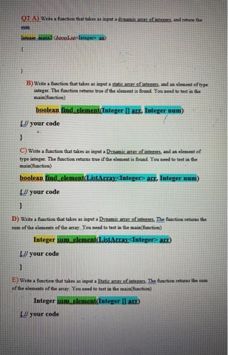 Solved 02 A) Wnite a function that takes an input a dunamic | Chegg.com