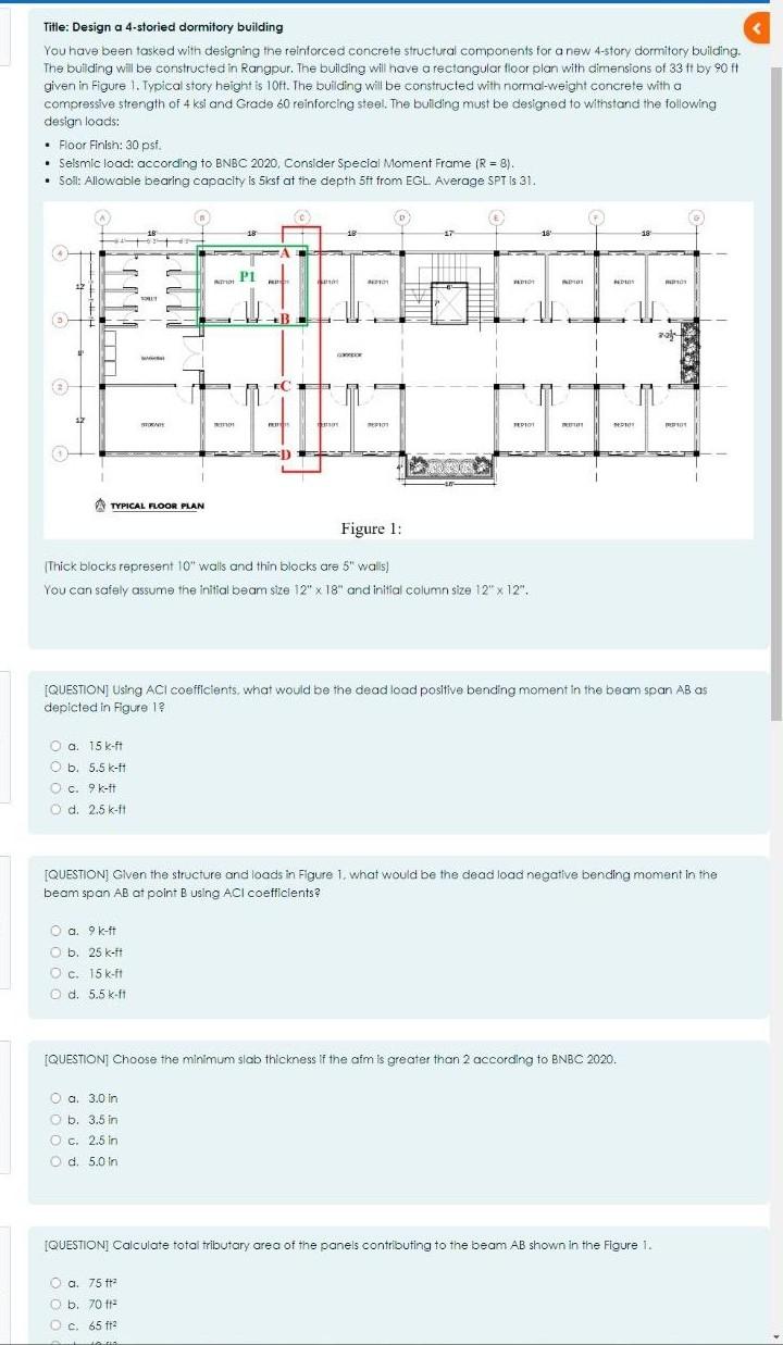 Solved Title: Design a 4-storied dormitory building You have | Chegg.com