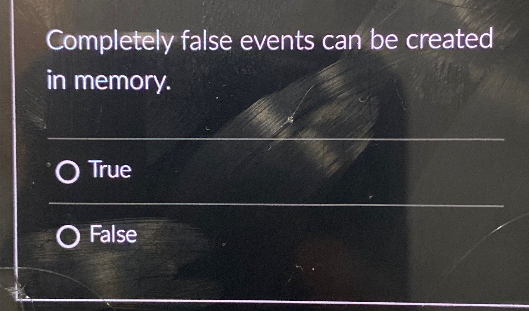 Solved Completely false events can be created in memory. | Chegg.com