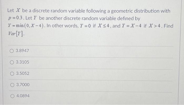 Solved Let X be a discrete random variable following a | Chegg.com